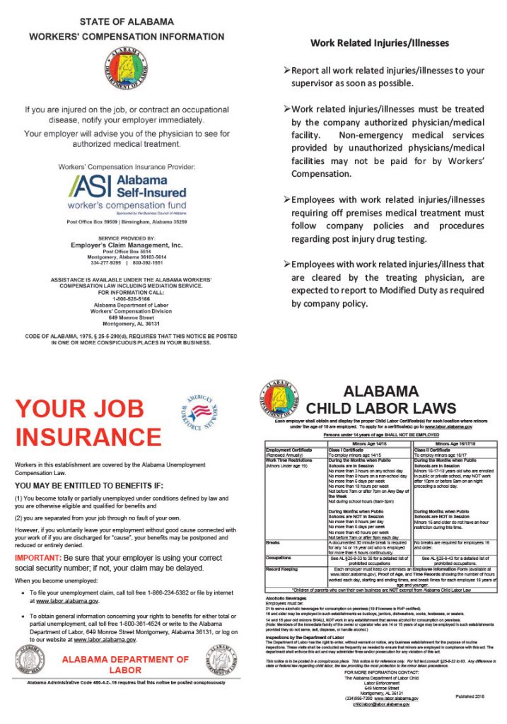 4-in-1 State Poster - Employer's Claim Management, Inc.